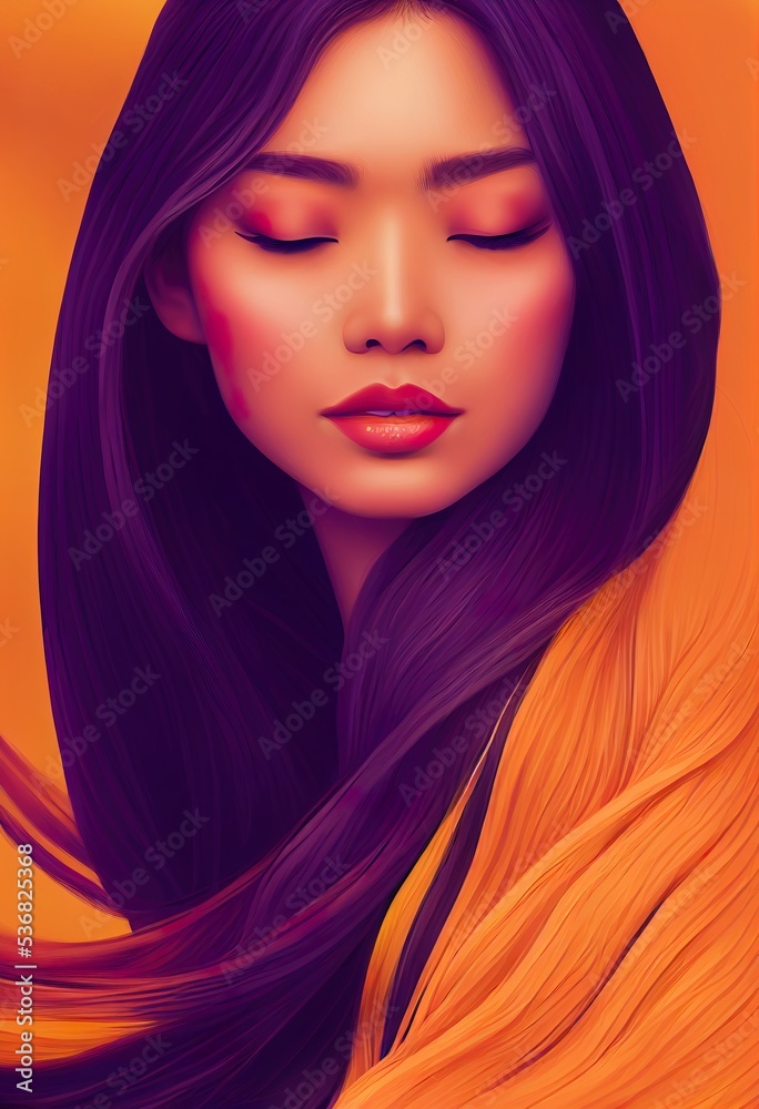 Photorealistic Illustration Of Gorgeous Asian Woman Ai Generated Illustration Is Not Based On