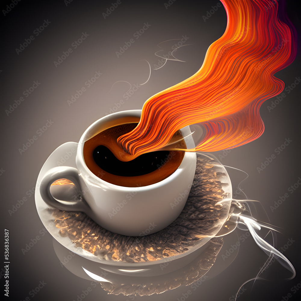 Coffee Cup Background 3D Stock Illustration | Adobe Stock