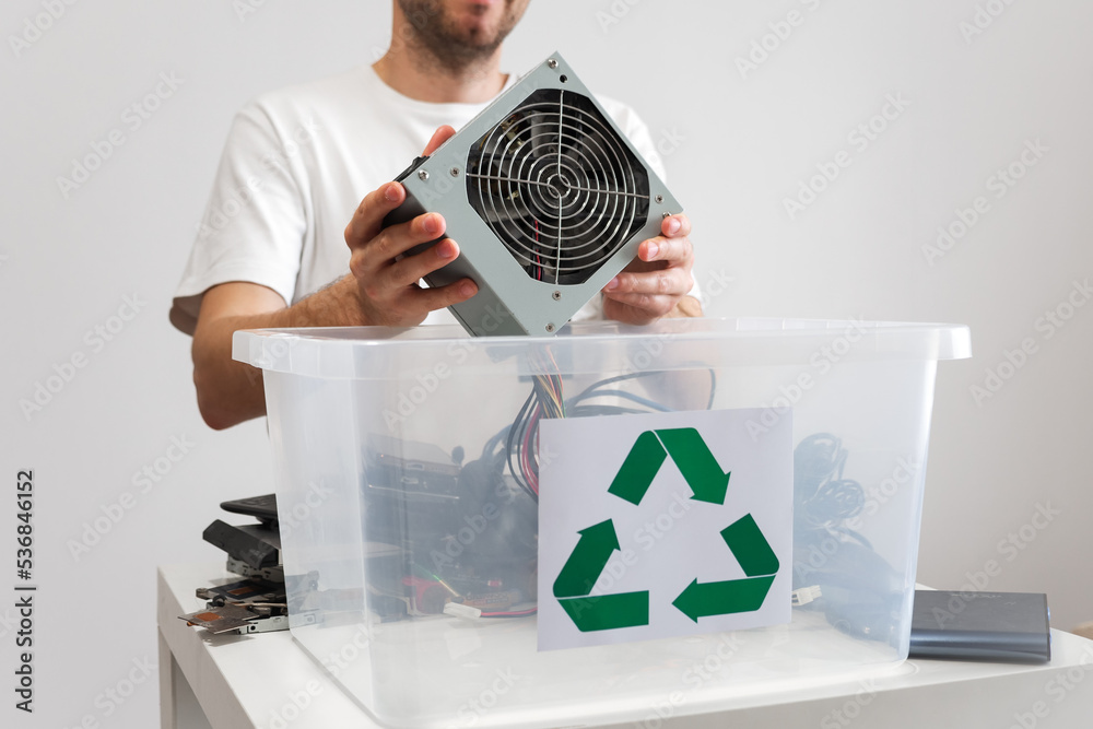 Hazardous E-Waste Recycling. Household electrical and scrapped ...