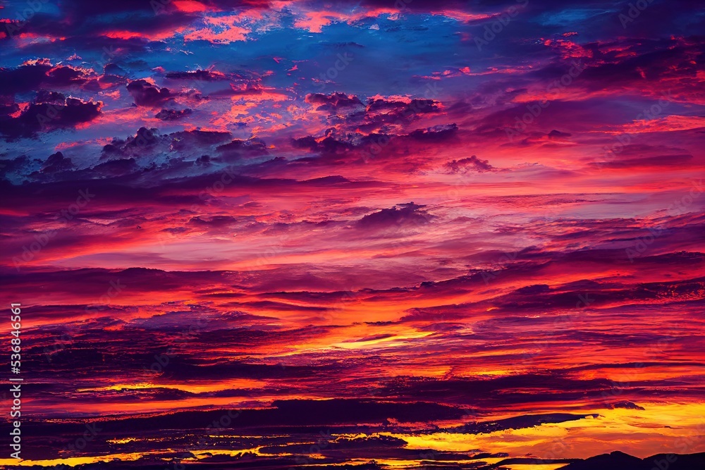 Gorgeous and colorful 3D rendered computer generated image of a bright ...