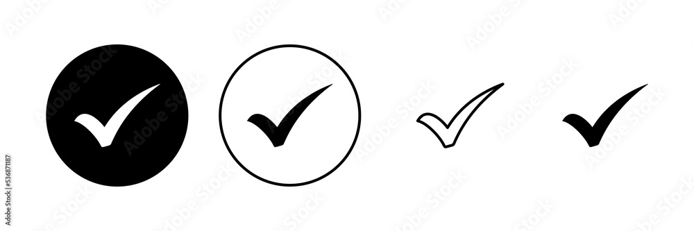 Check mark icon vector. Tick mark sign and symbol Stock Vector | Adobe ...