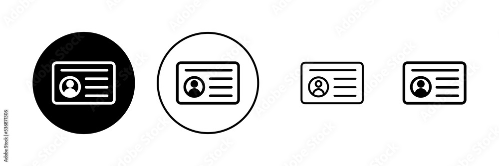 License icon vector. ID card icon. driver license, staff identification ...