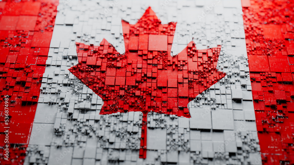 Canadian Flag rendered as Futuristic 3D blocks. Canada Innovation ...