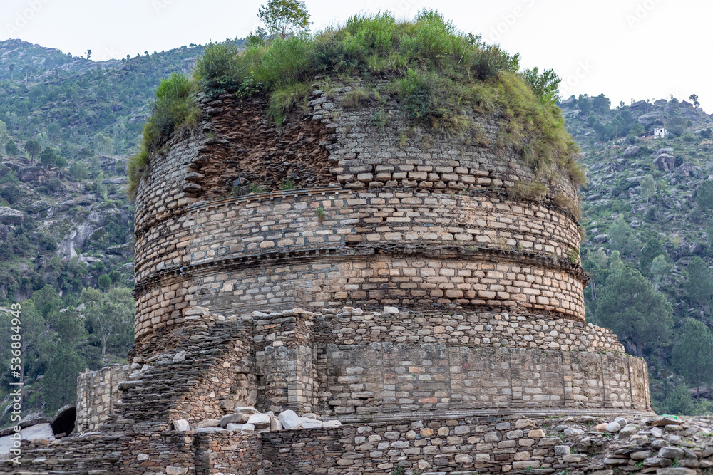 Amluk-Dara stupa is located in Swat valley of Pakistan. It is a part of ...