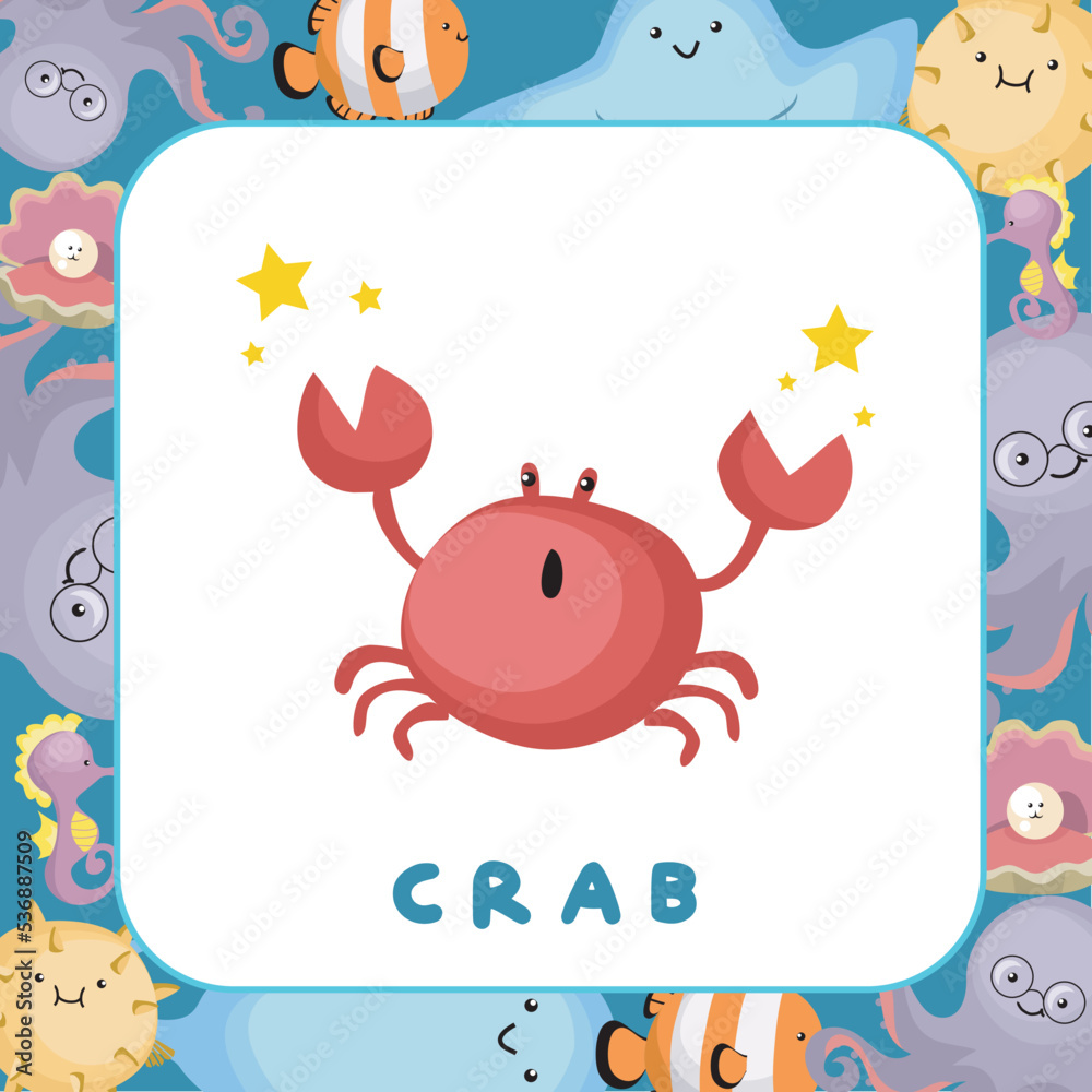 Sea animal flashcards for kids. Introducing the sea animals to children ...