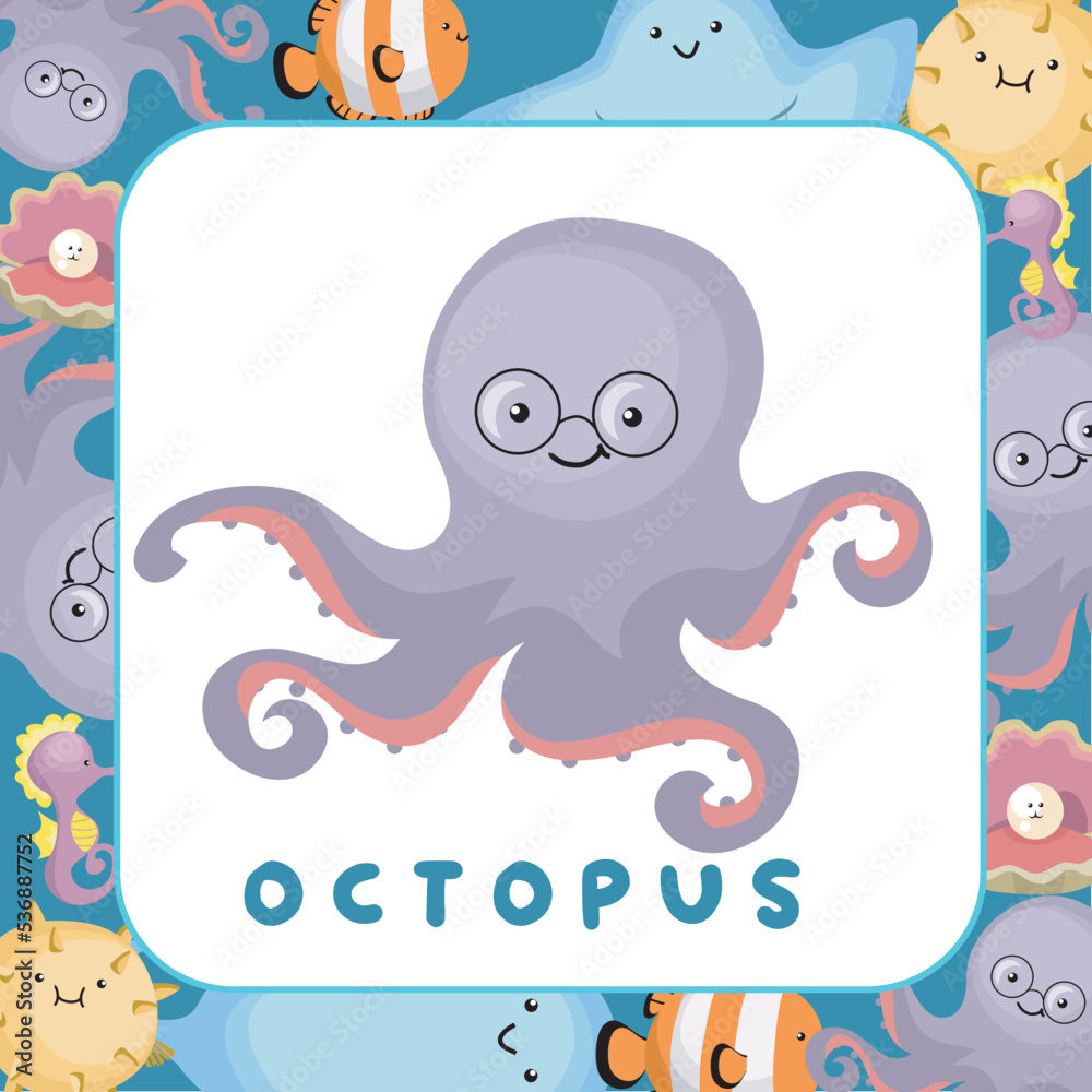 Sea animal flashcards for kids. Introducing the sea animals to children ...