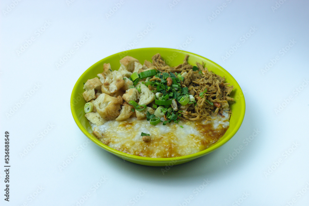 Bubur ayam Bandung or Chicken Porridge, Indonesian traditional food ...