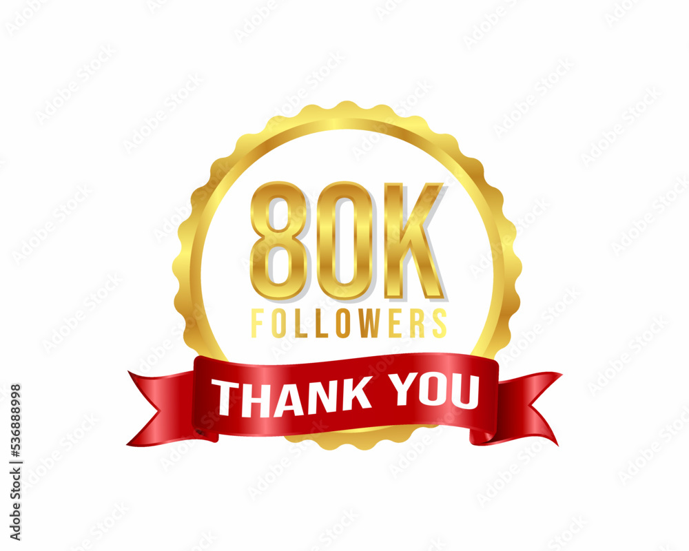 80000 followers celebration vector banner with text social media ...
