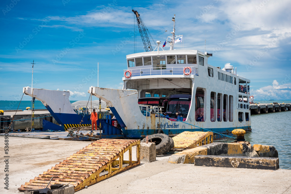 Ubay, Bohol, Philippines - Oct 2022: A typical monohull RoRo ship ...