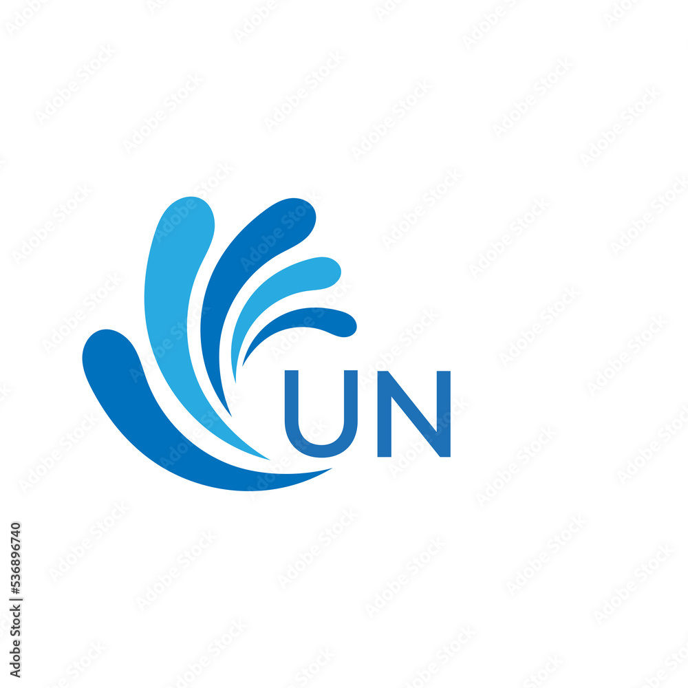 UN letter logo. UN Blue Image on transparent background. UN Monogram ...