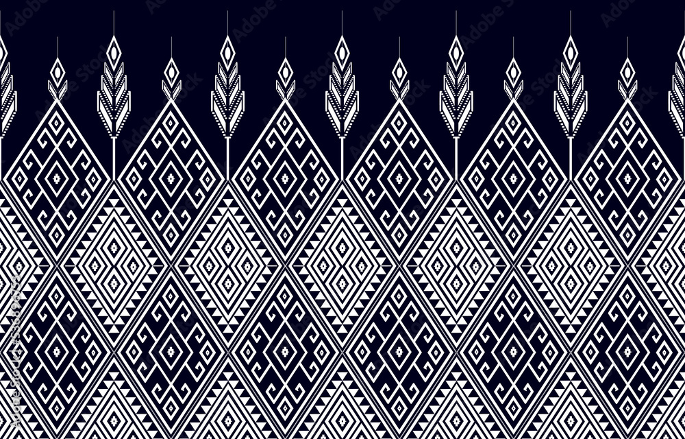 Geometric ethnic pattern Oriental and Asia traditional style. black and ...