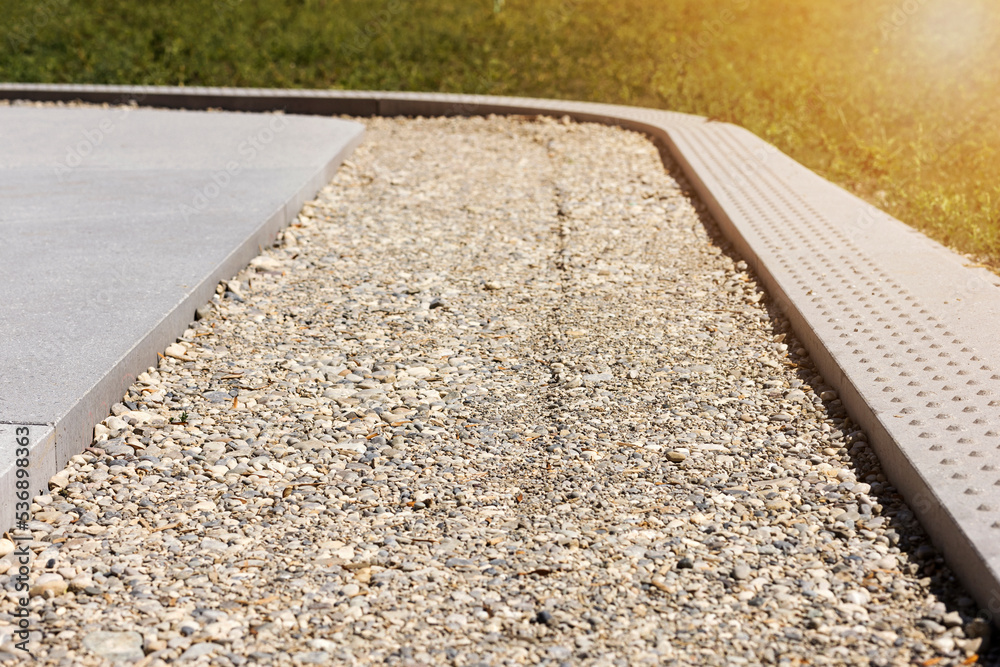 Drainage Gravel Path along Sidewalk. Drainage System under Construction ...