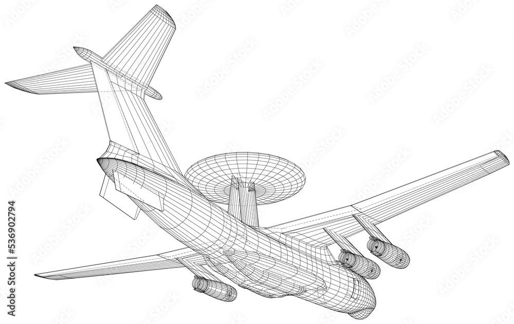 Isometric AWACS Airplane, Radar Aircraft, Military Air Force Plane ...