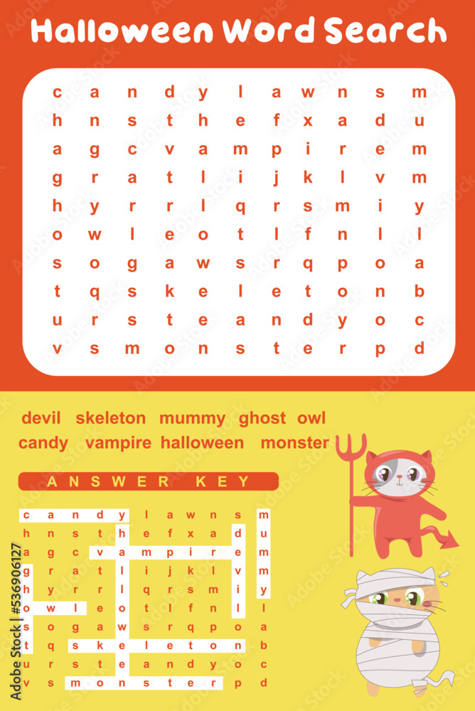Halloween word search worksheet. crossword worksheet Halloween theme ...