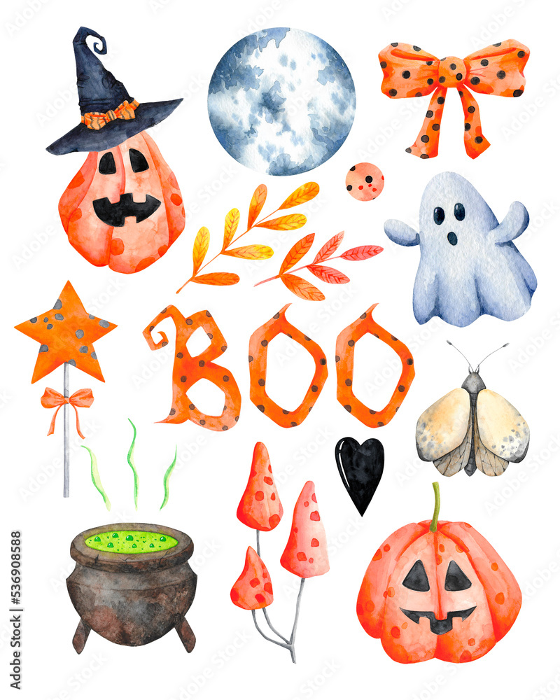 Halloween clip art set isolated on transparent background. Autumn, Fall ...