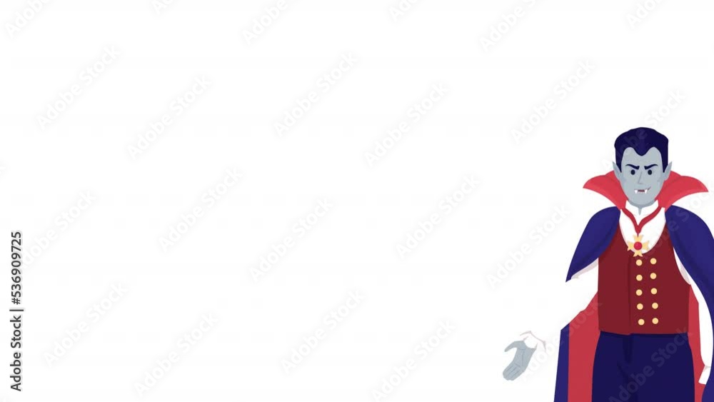 Animated isolated vampire monster. Looped flat 2D character. HD video ...