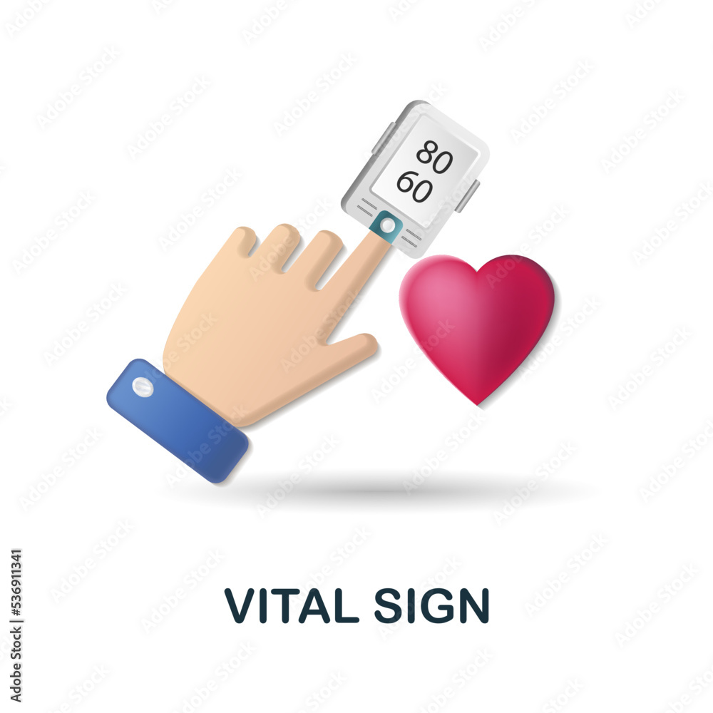 Vital Sign icon. 3d illustration from health check collection. Creative ...