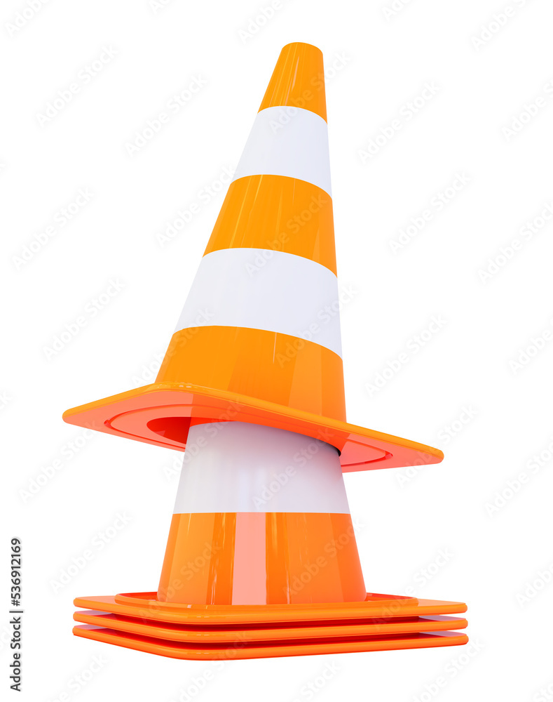 Traffic cone and Road sign Stock Illustration | Adobe Stock