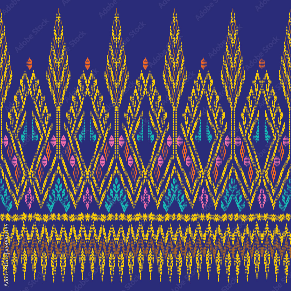 Navajo Ikat Ethnic Border PatternCross Stitch. Geometric ethnic ...