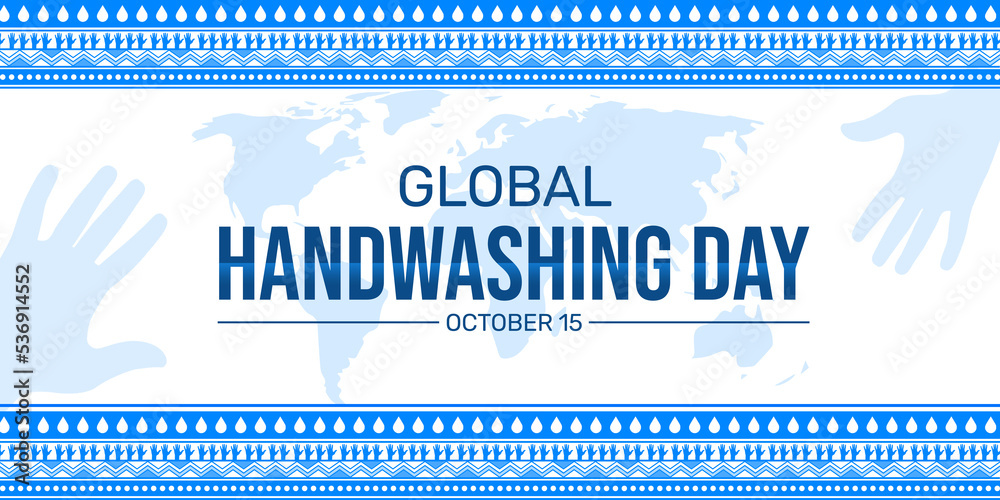Global Handwashing Day Wallpaper with drop sign and world map in the ...