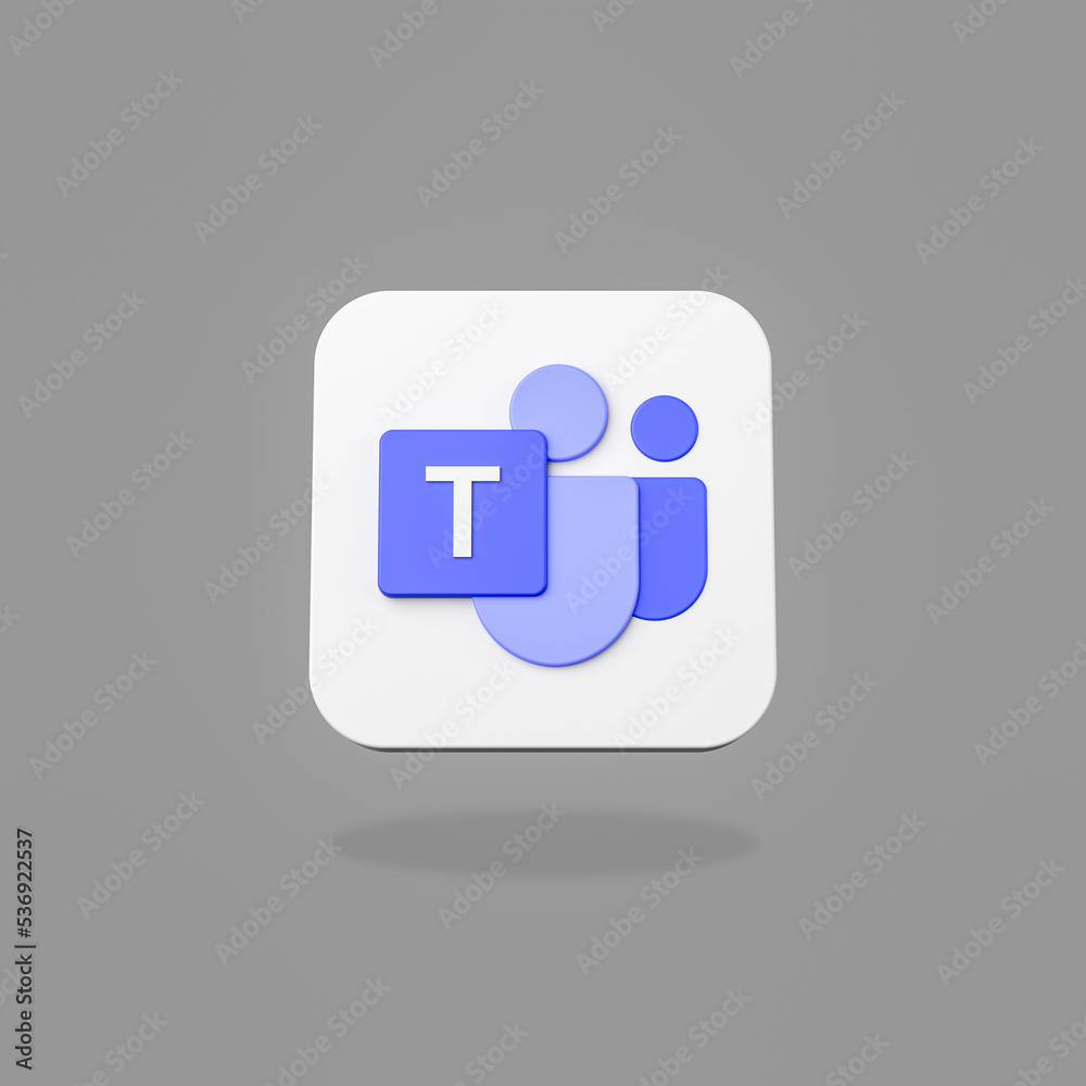 Microsoft Teams Logo on Flat Gray Background Stock Illustration | Adobe ...