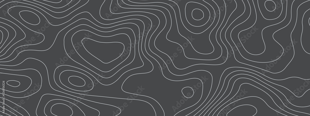 Black and white wave abstract topographic map contour, lines Pattern ...