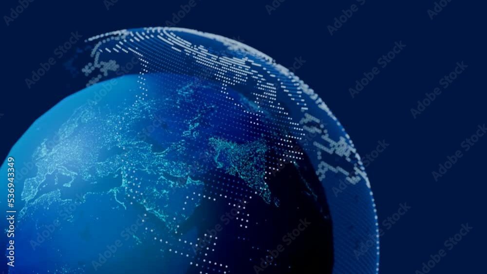 Digital earth rotating,Concept 3d animation.Worldwide global business ...