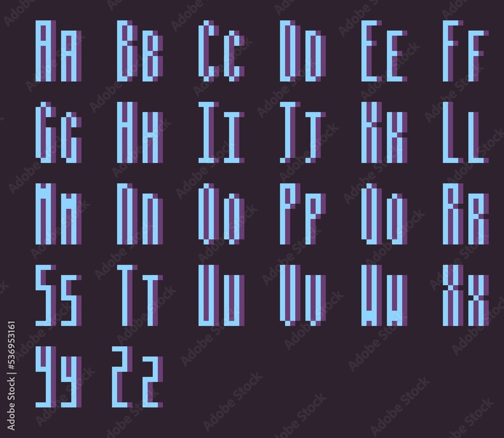 Pixel art font. Retro industrial font for games Stock Illustration | Adobe Stock
