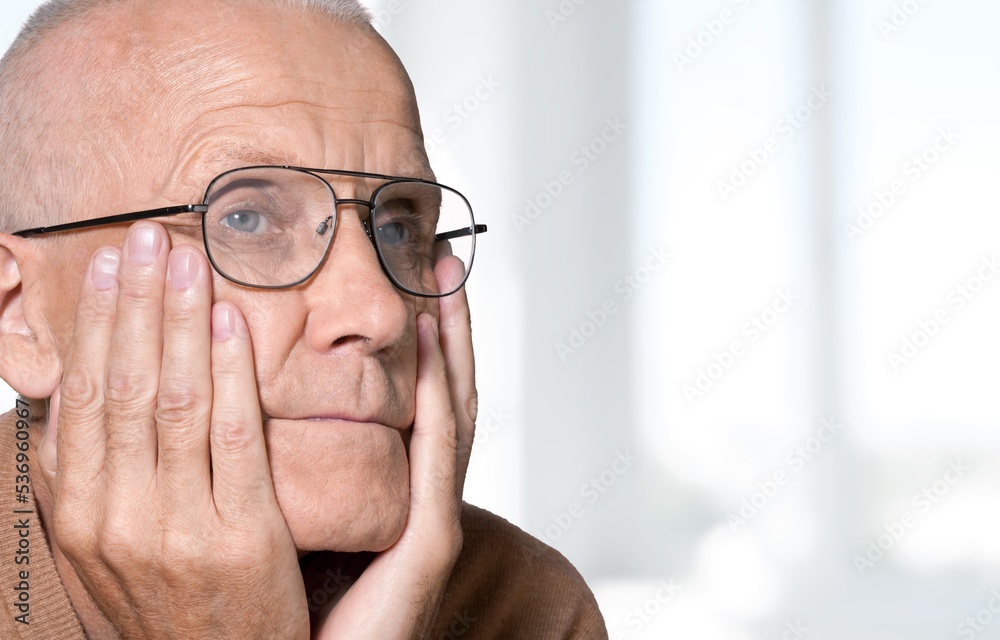 Serious old man looks in the window with nostalgia Stock Photo | Adobe ...