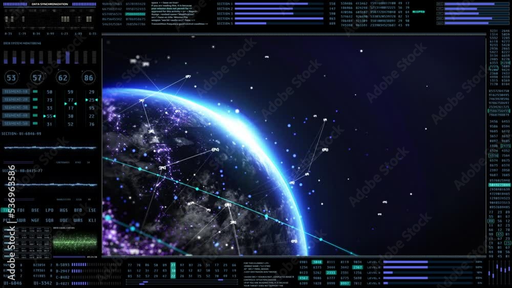 HUD futuristic digital earth explorer interface simulation technology ...