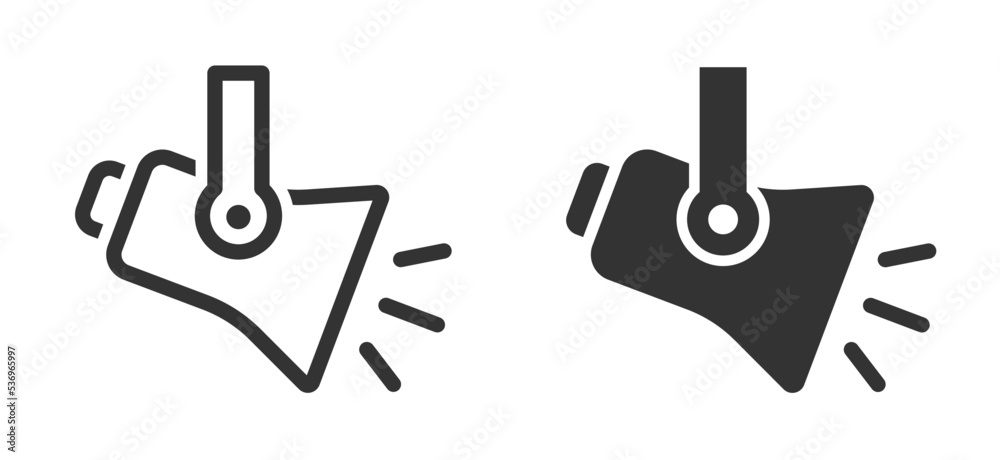 Spotlights icon set. Spotlight filled and outline icon sign. Music ...