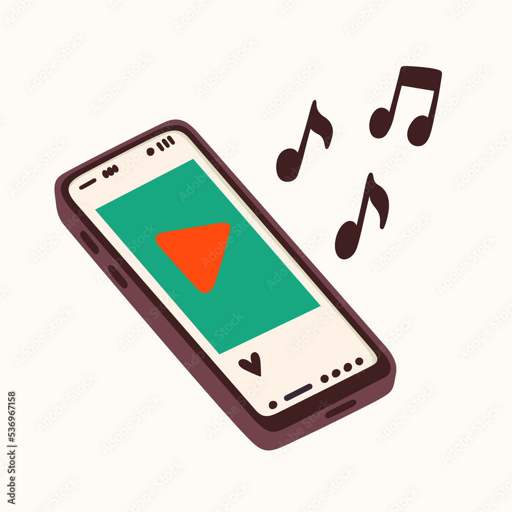 Smartphone music sticker for a social media, making a blog or vlog ...