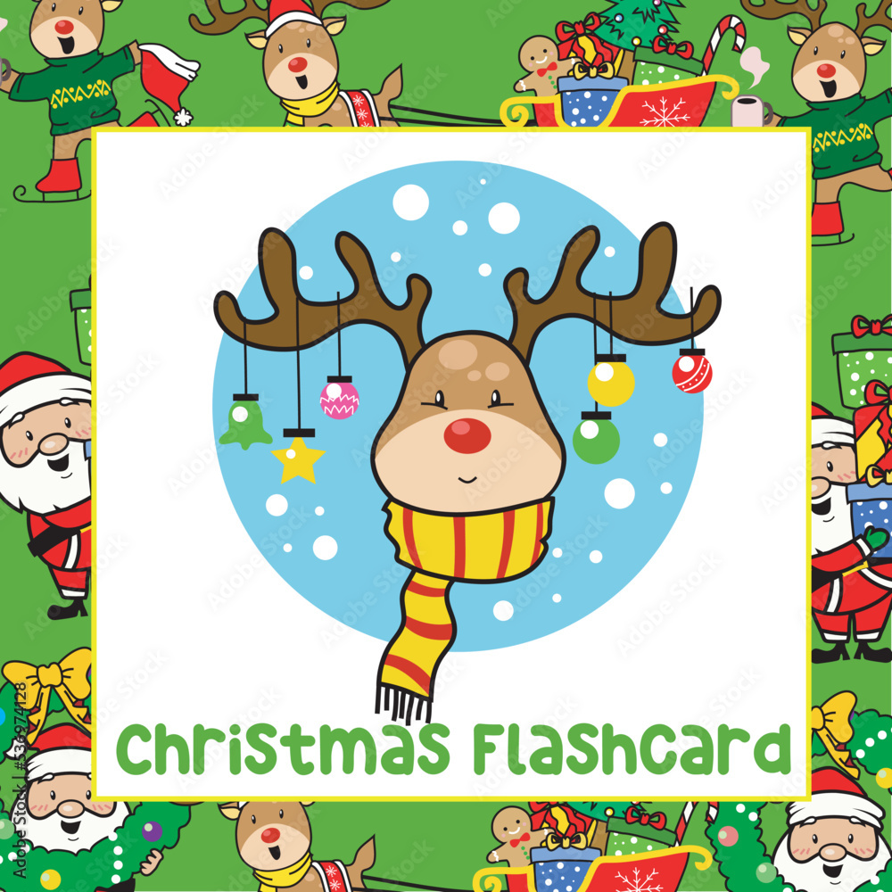 Rudolph the reindeer Christmas theme flashcards, Rudolph the reindeer ...