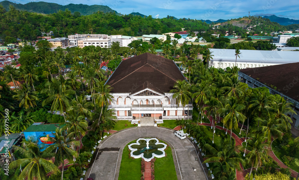 Tacloban City, Leyte, Philippines - Aerial of Santo Niño Shrine and ...