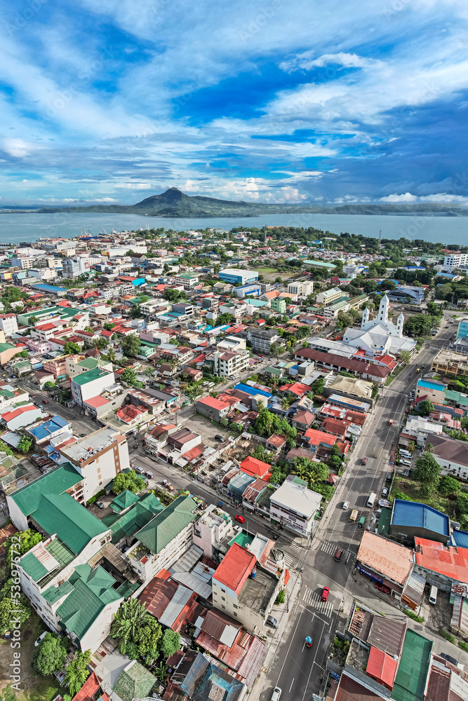 Tacloban City, Leyte, Philippines - Vertical aerial of the core ...