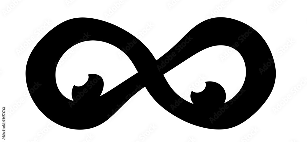 Cartoon infinite, eye symbol or pictogram. Line pattern. eternity ...