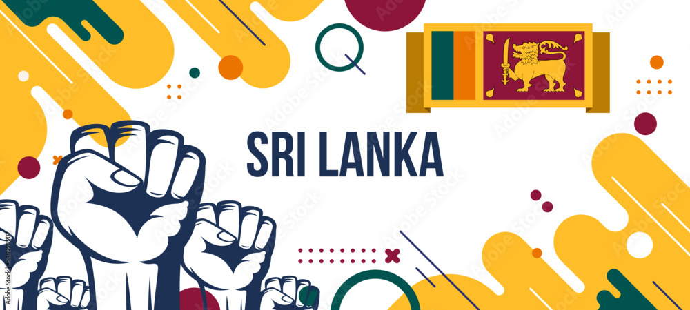 Sri Lanka national day vector, Sri Lankan flag, geometric shapes in ... Sri Lanka national day vector, Sri Lankan flag, geometric shapes in ...