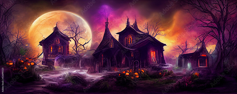 Spooky Halloween Mansion Creepy Night, Haunted Mansion Halloween ...
