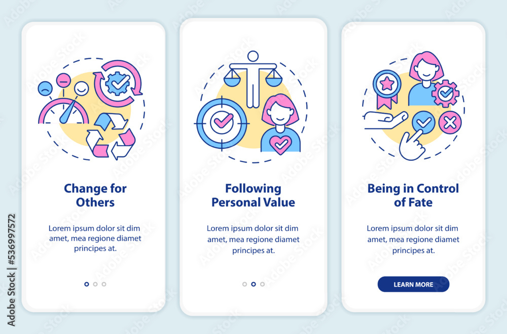 Customer needs onboarding mobile app screen. Brand development ...