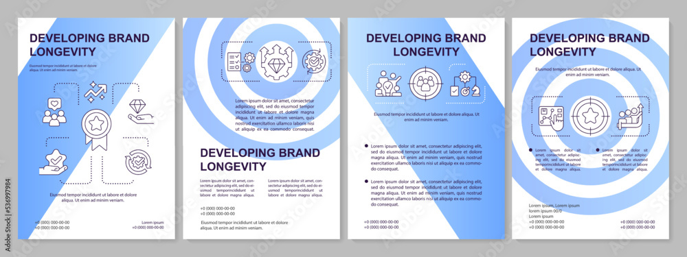 Developing brand longevity strategy blue gradient brochure template ...