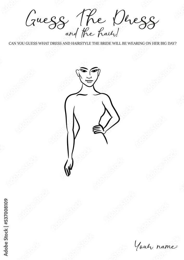 Silhouette of a slim woman, illustration for drawing your creative ...