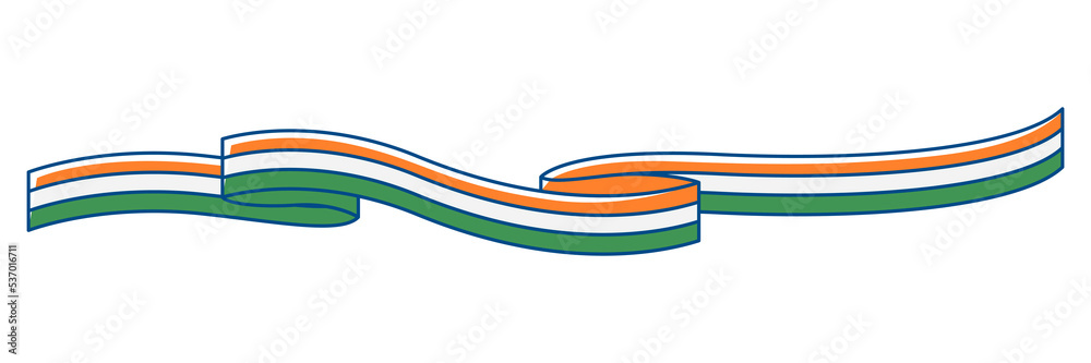 Ribbon in colors of flag India. Indian national traditional holiday ...