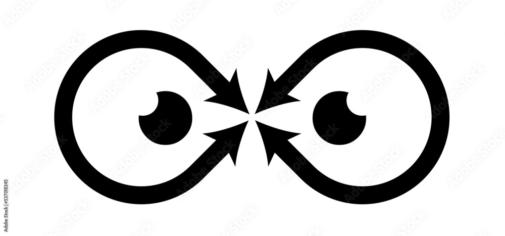 Cartoon infinite logo. eye symbol or pictogram. Line pattern. eternity ...