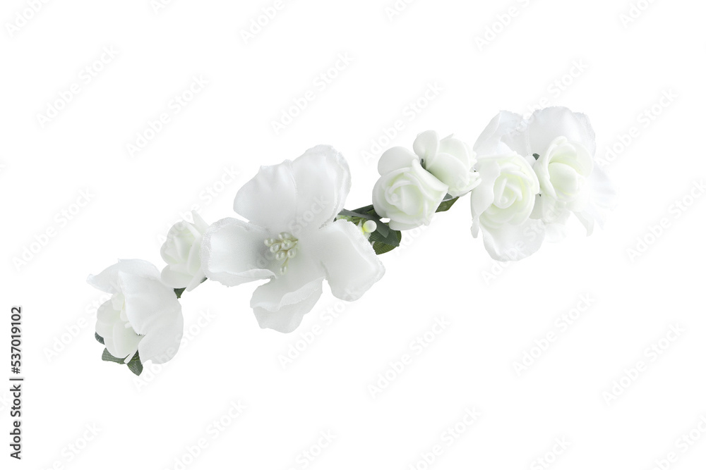 Small White Flower Crown Side View isolated on white background with ...