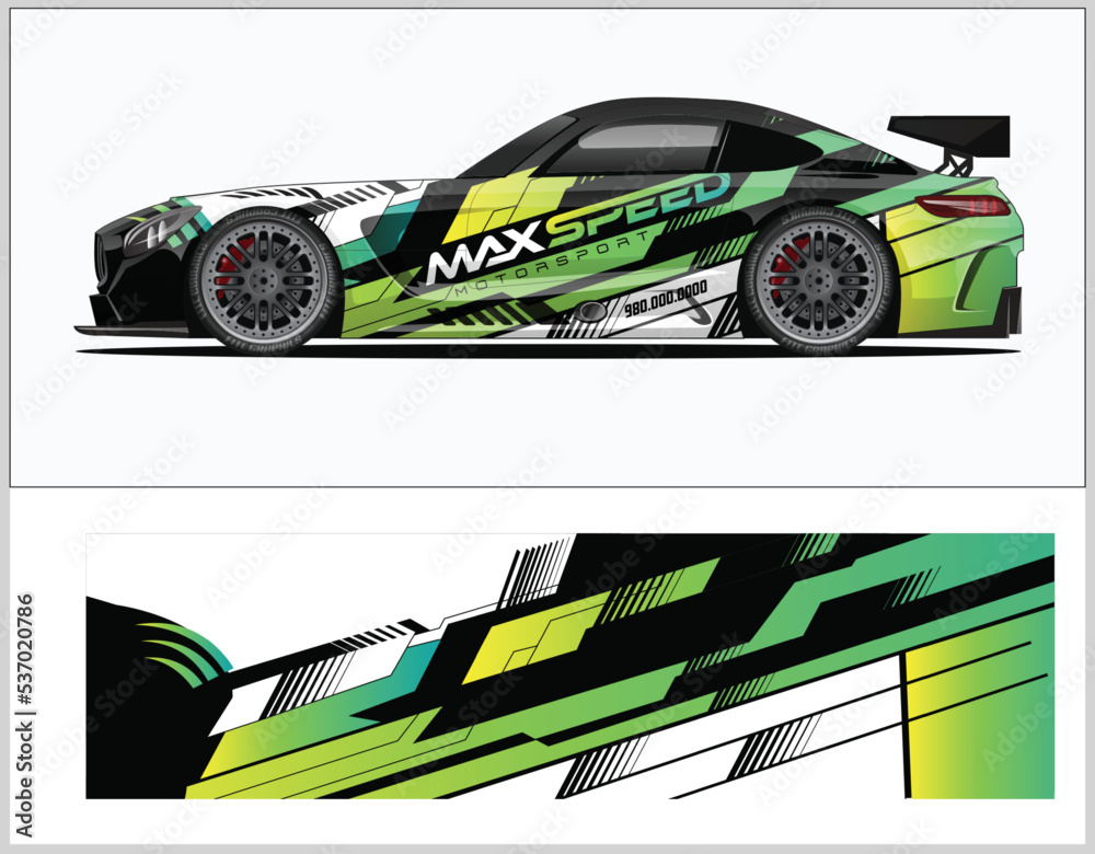 car livery design with cool graphics, colors and a mix of skull ...