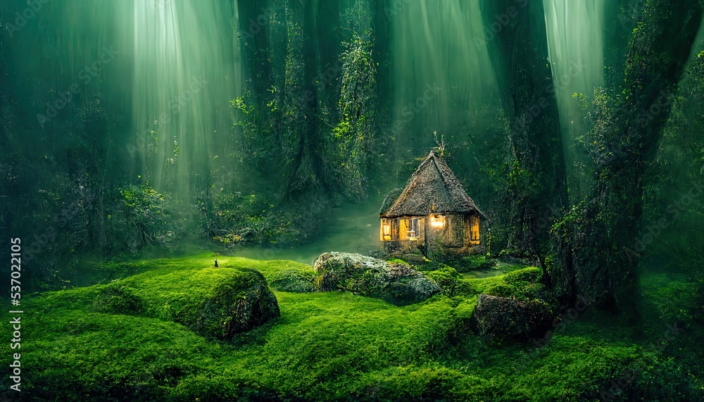 Fantasy Cottage In The Woods