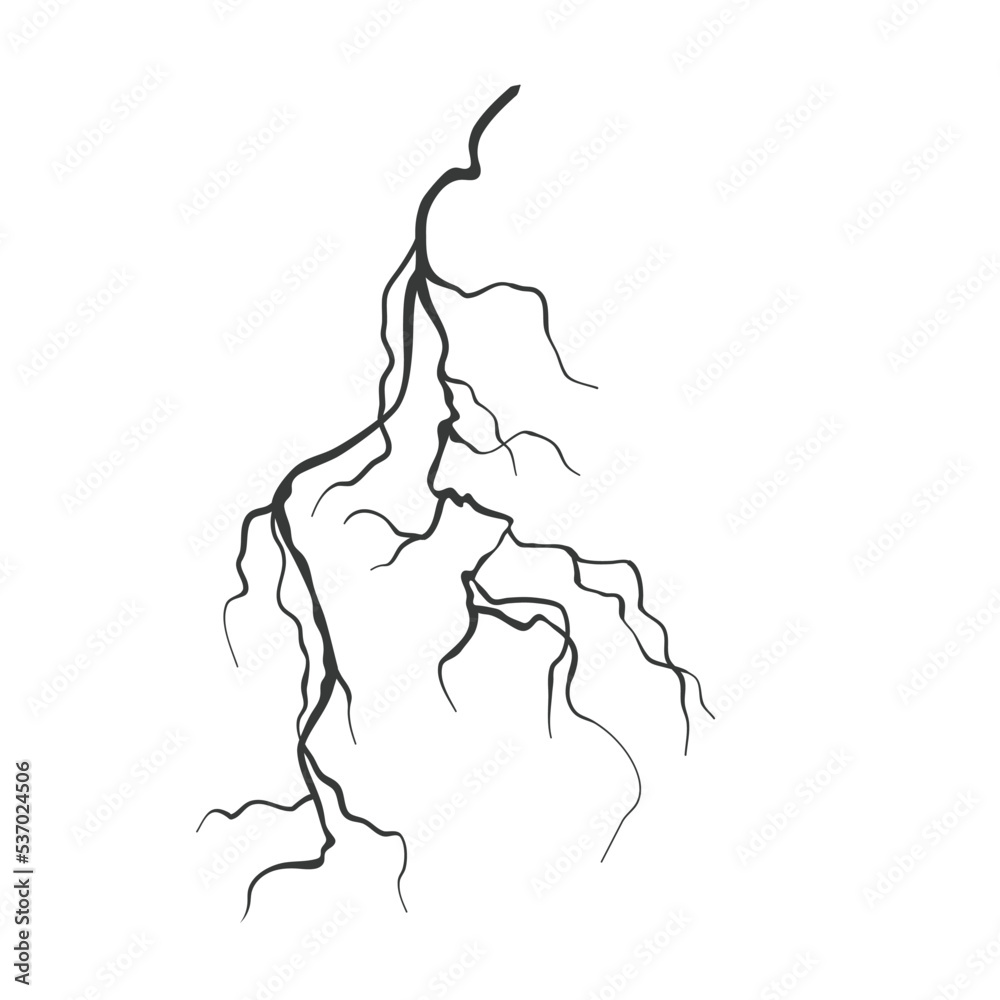Lightning outline icon, electric flash of power energy and thunderbolts ...