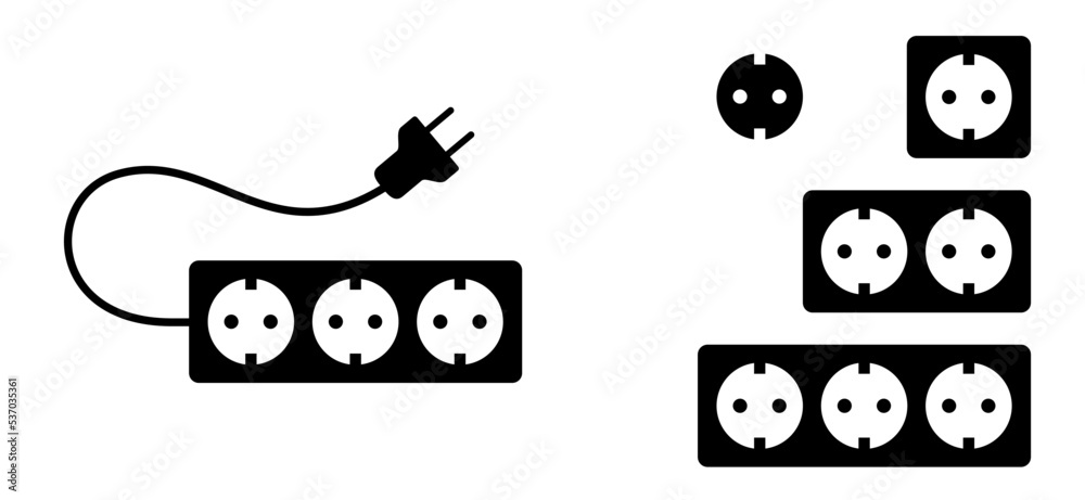 Cartoon electric plug. socket,electricity, power logo or symbol. Power ...