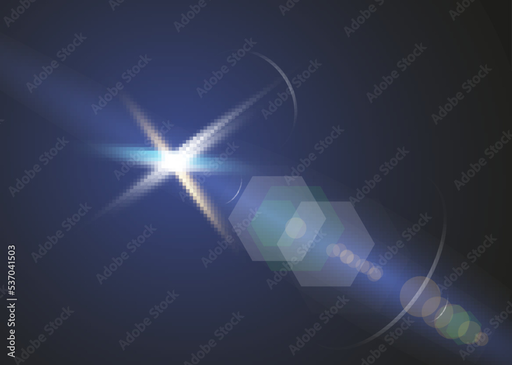 Glowing flash. Sparkling light effects of lens flare with colorful ...