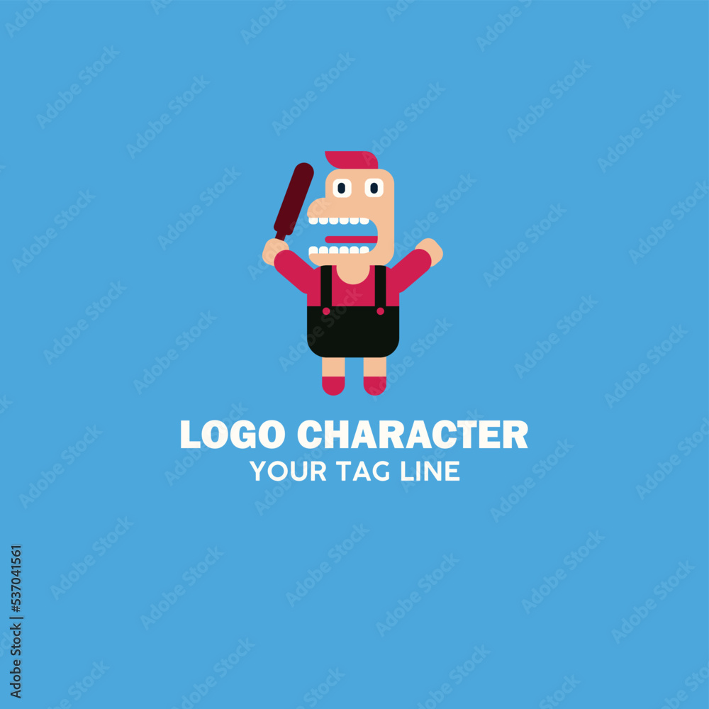 logo game character design for kids Stock Vector | Adobe Stock